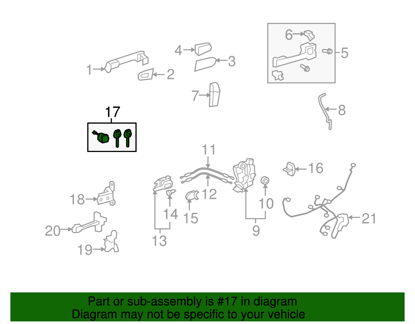 2008-2014 Scion xD Lock Cylinder 69052-52360 | Toyota Parts Center