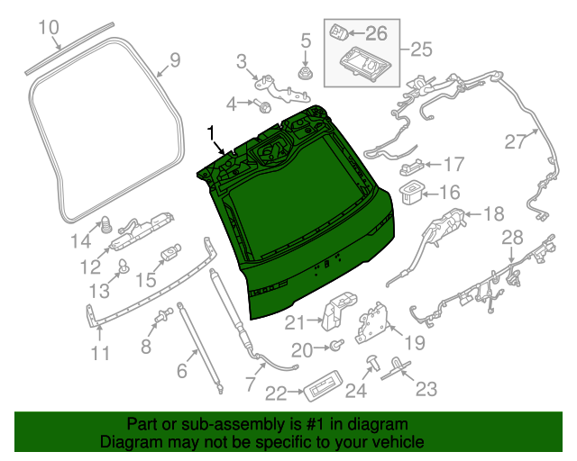 2013-2022 Land Rover Range Rover Lift Gate LR181163 | OEM Parts Online