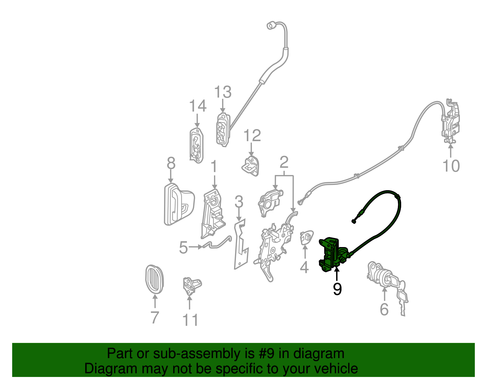 82540-9SF0A - 2013-2021 Nissan NV200 - Latch | Conicelli Nissan