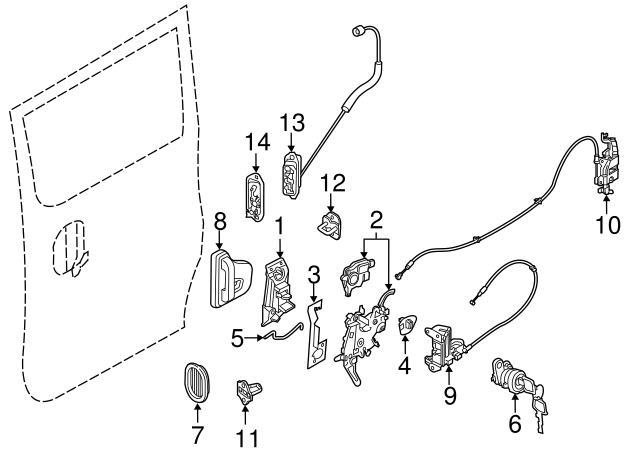 2013-2021 Nissan NV200 Sliding Door Latch 82500-9SG0A | AutoNationParts.com