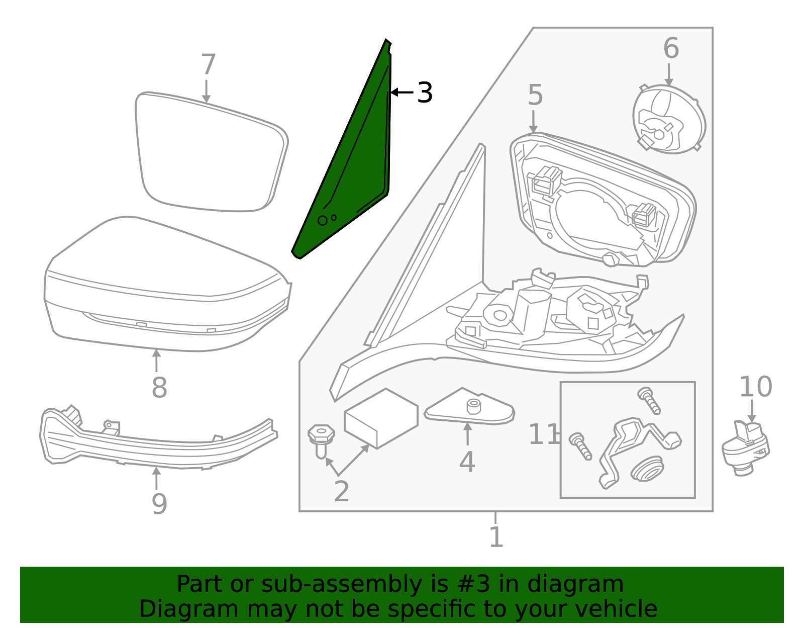 51417449821 - 2019-2025 BMW Mirror Assembly Gasket (51-41-7-449-821 ...