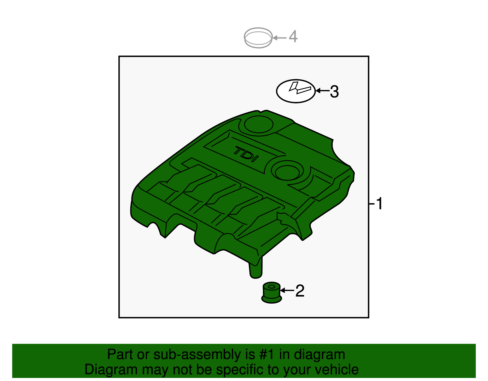 2009-2014 Volkswagen Engine Cover 03L-103-925-AM | VW Direct Auto Parts