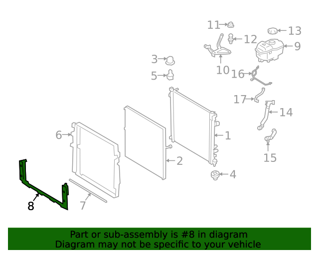 463-505-48-00 - Radiator Support Air Deflector 2019-2023 Mercedes-Benz ...