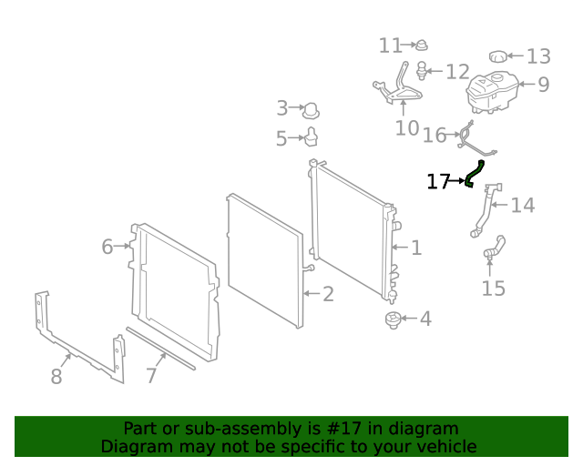 463-501-32-00 - Engine Coolant Reservoir Hose 2019-2023 Mercedes-Benz G ...