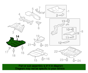 2015-2020 Acura TLX Cover Assembly, R Middle Floor (Lower) 74520-T2F ...