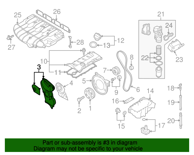2007-2015 Audi Engine Timing Cover 06D-109-145-D | Audi USA Parts