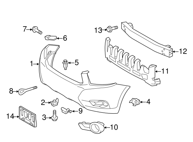2008-2010 Toyota Highlander Bumper Cover Reinforcement Bracket 52145 ...
