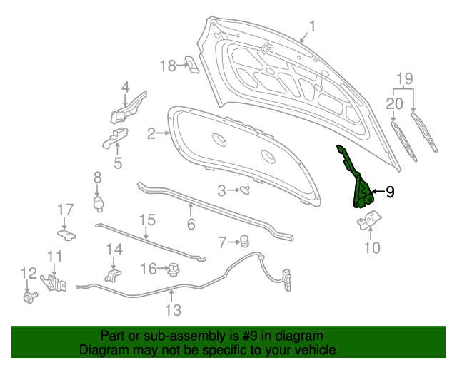 2012-2019 Buick Hinge - Passenger Side (RH) 20879203 | GetOEMParts.com