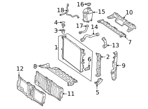 223-500-59-01 - Radiator Shutter Bracket 2021-2024 Mercedes-Benz ...