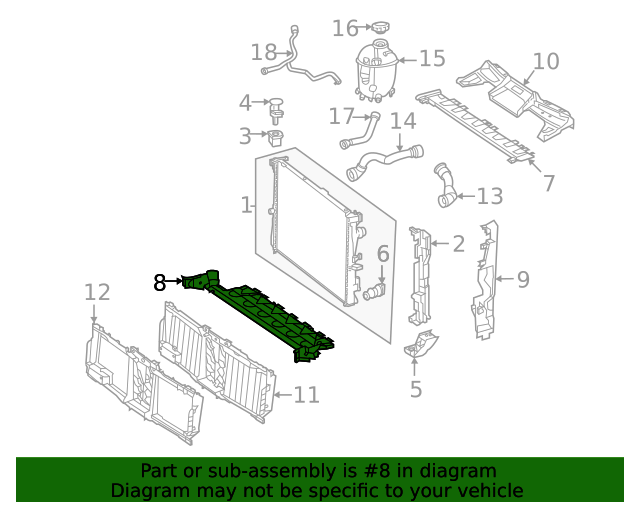223-505-34-00 - Radiator Support Baffle 2021-2024 Mercedes-Benz ...