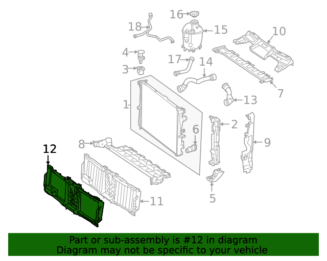 223-500-59-01 - Radiator Shutter Bracket 2021-2024 Mercedes-Benz ...