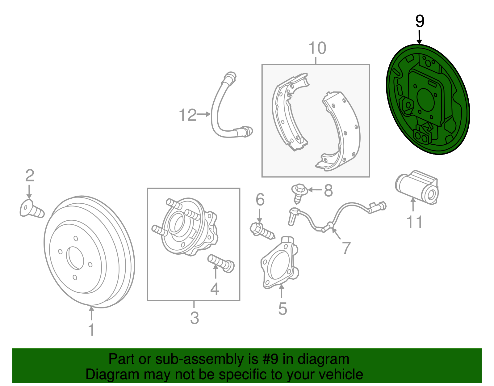 42713141 - Rear Passenger Side Brake Backing Plate 2020-2022 Chevrolet ...