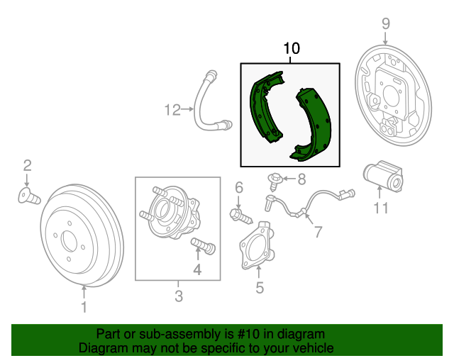2016-2022 Chevrolet Spark Rear Drum Brake Shoe Set 42673469 | GM Parts ...