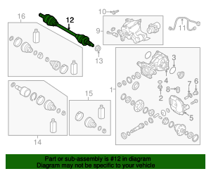 2013-2016 Hyundai Santa Fe Axle Assembly 49500-2W400 | OEM Parts Online