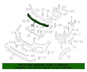 51117421623 - 2019-2023 BMW X5 Bumper Impact Absorber (51-11-7-421-623 ...
