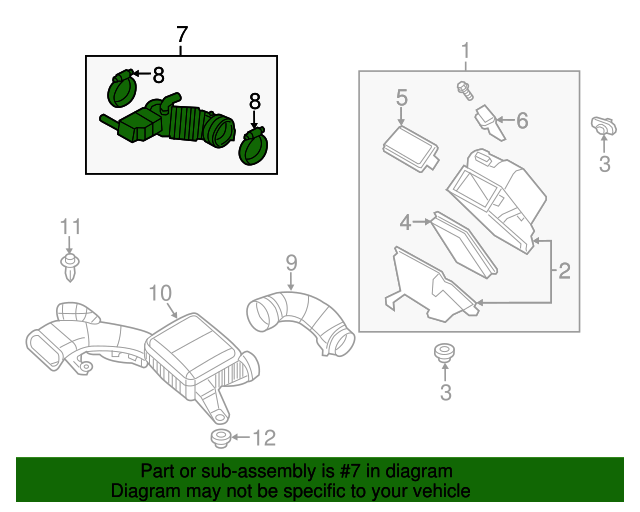 2007-2021 Nissan 2007-2012 Nissan Versa Air Intake & Outlet Duct OEM ...