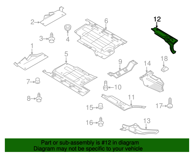 2009-2017 Audi Rear Shield 8R0-825-213-A | OEM Parts Online