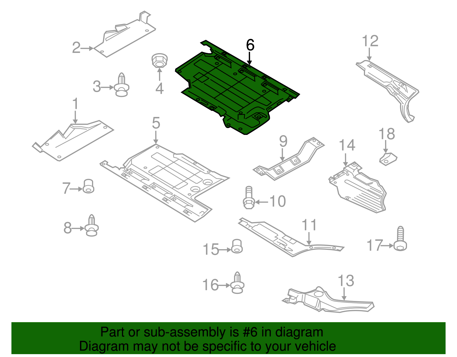 8R0-825-207-E - Center Shield 2009-2017 Audi | Audi OEM Parts