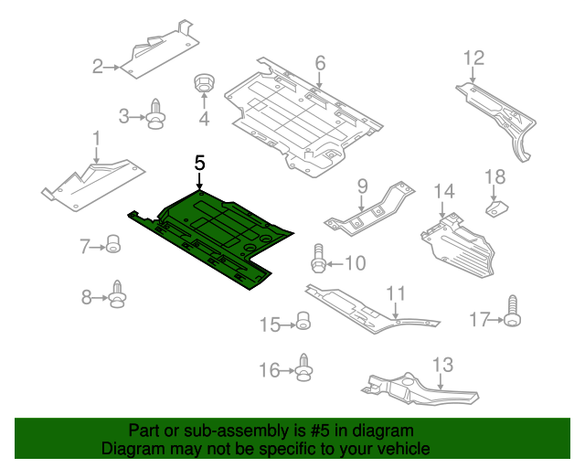 8R0-825-208-E - Center Shield 2009-2017 Audi | Audi OEM Parts
