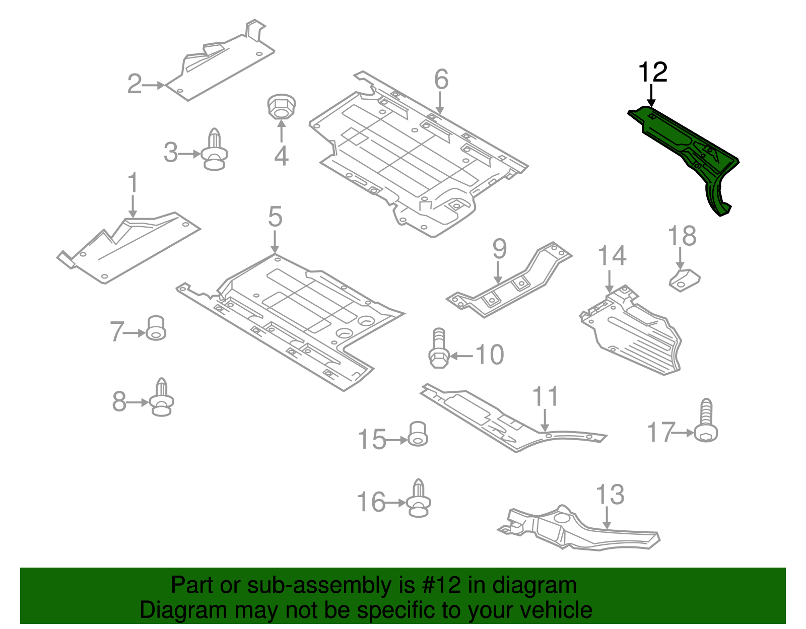 2009-2017 Audi Rear Shield 8R0-825-213-A | OEM Parts Online