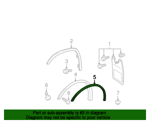 1998-2004 Toyota Tacoma Pad, Rear Wheel Opening Extension, No. 1 75696 ...