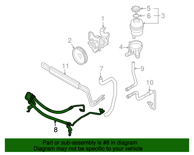 2007-2008 BMW X3 Power Steering Pressure Hose 32-41-3-428-389 ...