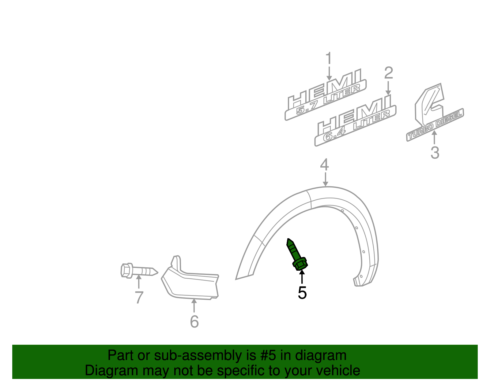 2012-2024 Mopar Wheel Flare Screw 06510174AA | Mopar Parts Canada