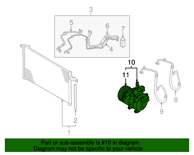 2010-2011 Hyundai Accent Compressor Assembly 97701-1E100 | OEM Parts Online