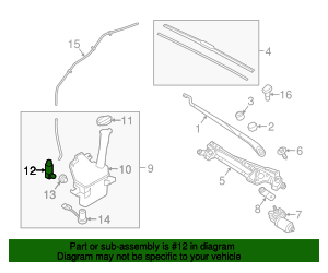 98510-C1000 - Windshield Washer Pump 2015-2023 Hyundai ...