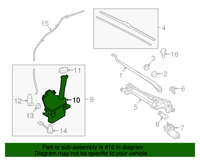 2014-2019 Hyundai Sonata Washer Fluid Reservoir 98620-C2000 ...