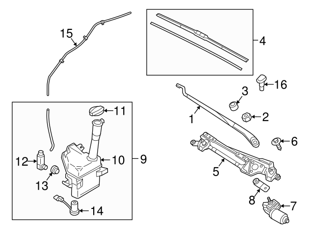 98510-C1000 - Windshield Washer Pump 2015-2023 Hyundai ...