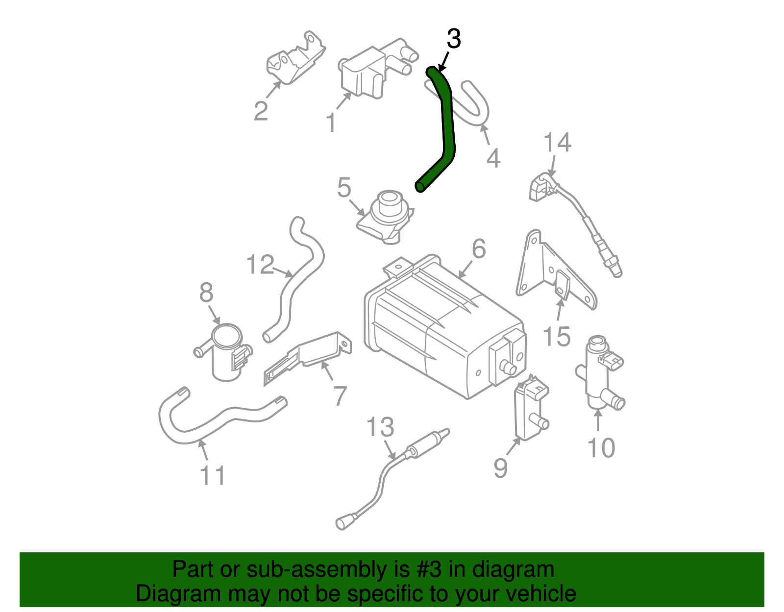 2005-2019 Nissan Frontier Vapor Hose 14912-EA00A | Nissan Parts Central