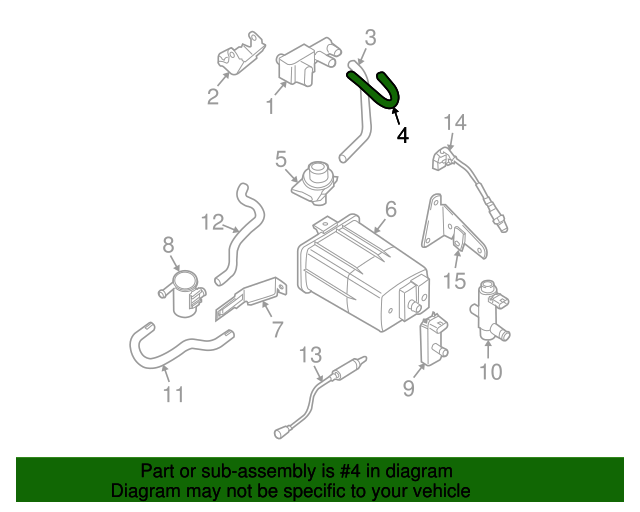 2009-2019 Nissan Frontier Vapor Hose 14912-EA00C | TascaParts.com