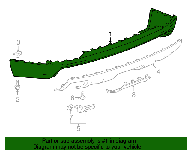 2016-2017 GMC Terrain Rear Lower Bumper Cover 23477991 | TascaParts.com