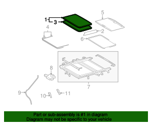 63201-0E030 - Sunroof Glass - 2004-2013 Toyota Highlander | OEM Genuine ...