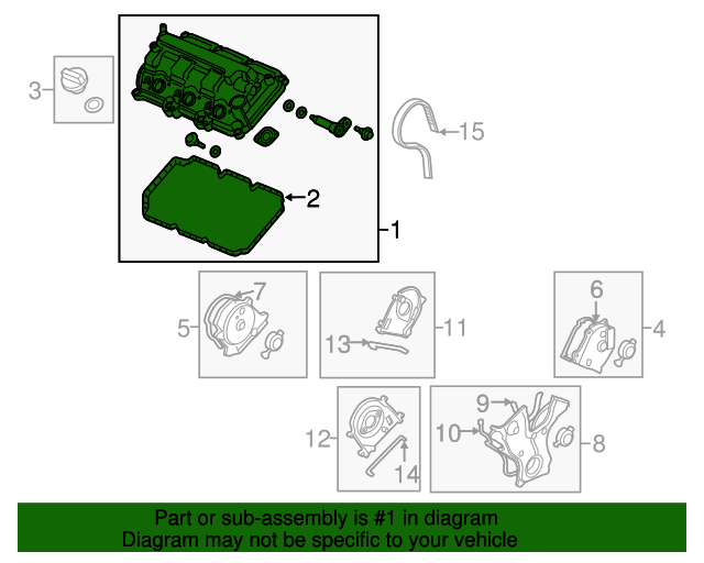 2014-2020 Acura Cover Assembly, Front Cylinder Head 12310-5J6-A00 ...