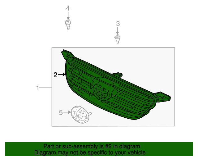 2005-2008 Toyota Corolla Grille 53100-02090 | Toyota Parts