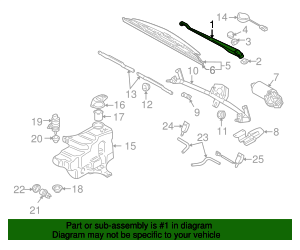 1999-2008 Volkswagen Wiper Arm 1J1-955-410-G | OEM Parts Online