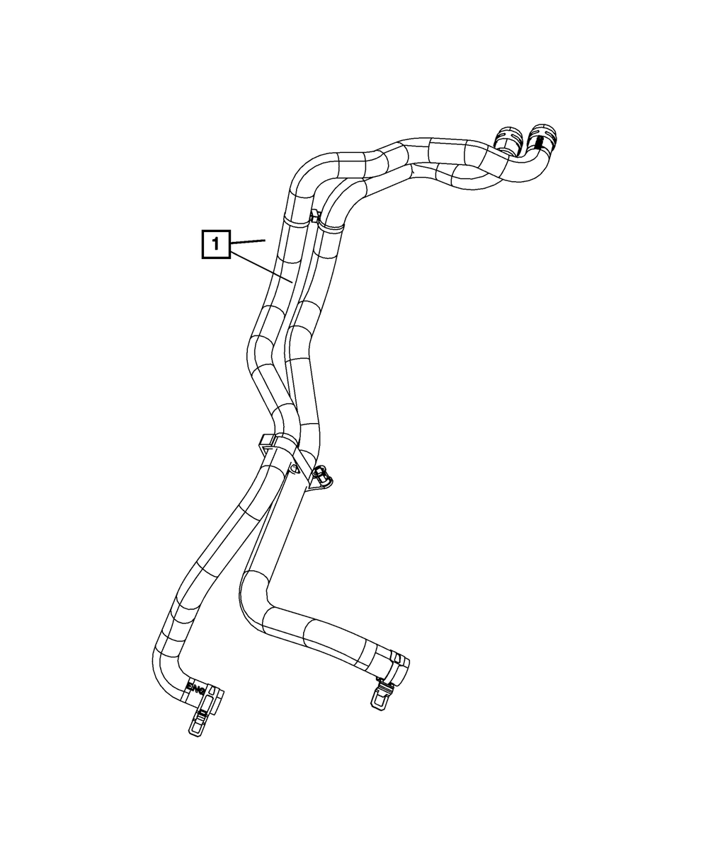 2007-2011 Jeep Wrangler Heater Supply And Return Hose 55056590AD ...