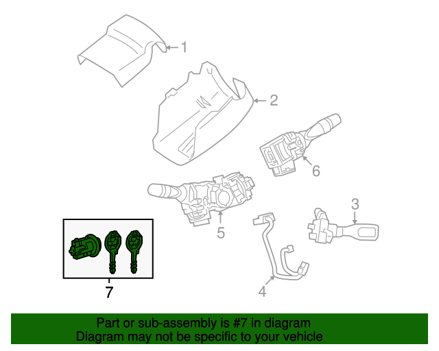 2010-2015 Toyota Ignition Lock Cylinder 69057-02291 | OEM Parts Online
