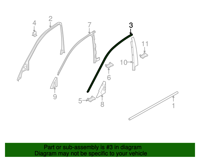 Genuine BMW 51-33-7-072-886 | Cover Molding | FREE Shipping on Most ...