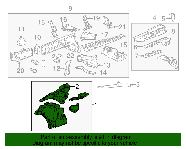 2016-2024 Chevrolet Camaro Front Driver Side Wheelhouse Panel 84755796 ...
