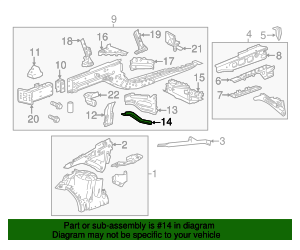 2018-2023 GM Driver Side Front Compartment Outer Side Rail Extension ...