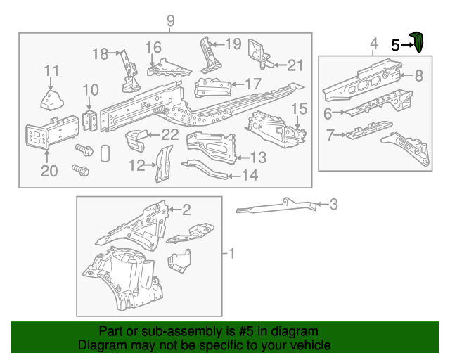 2016-2023 Chevrolet Camaro Front Compartment Upper Side Bracket ...