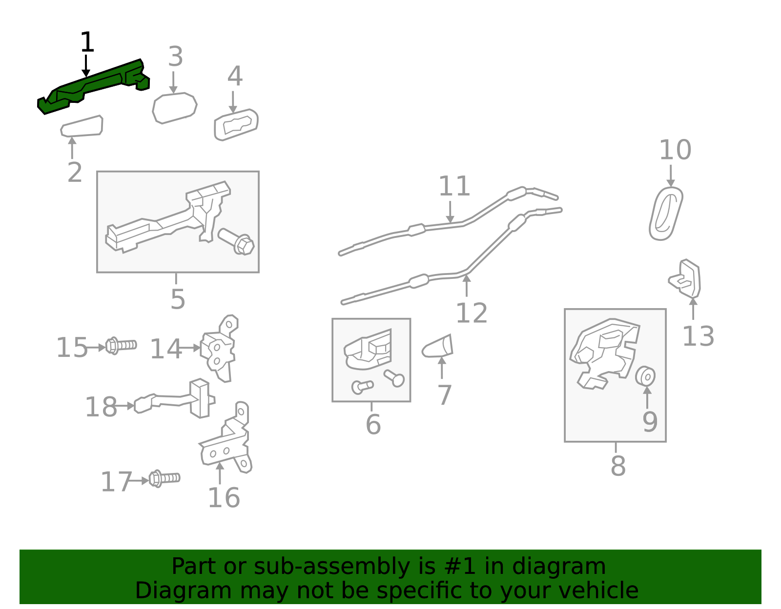 2012-2017 Toyota Camry Exterior Door Handle (Left, Right, Front, Rear ...