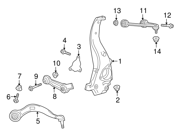2016-2020 Cadillac CT6 Passenger Side Steering Knuckle 84193259 GM ...