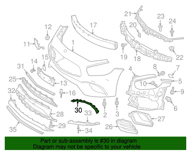 2017-2019 Mercedes-Benz Outer Molding 231-885-35-00 | Ryder Parts