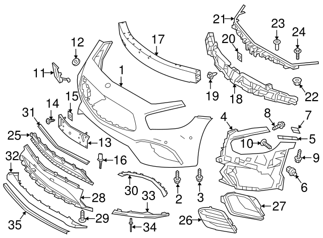 231-885-36-00 - Bumper Trim 2017-2019 Mercedes-Benz | AutoNationParts.com