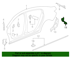 2011-2013 Buick Regal Tail Lamp Pocket 22744560 | GMPartsDirect.com