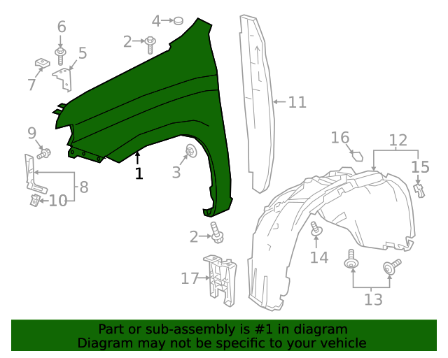 2019 Chevrolet Fender - Passenger Side (RH) 84502611 | TascaParts.com
